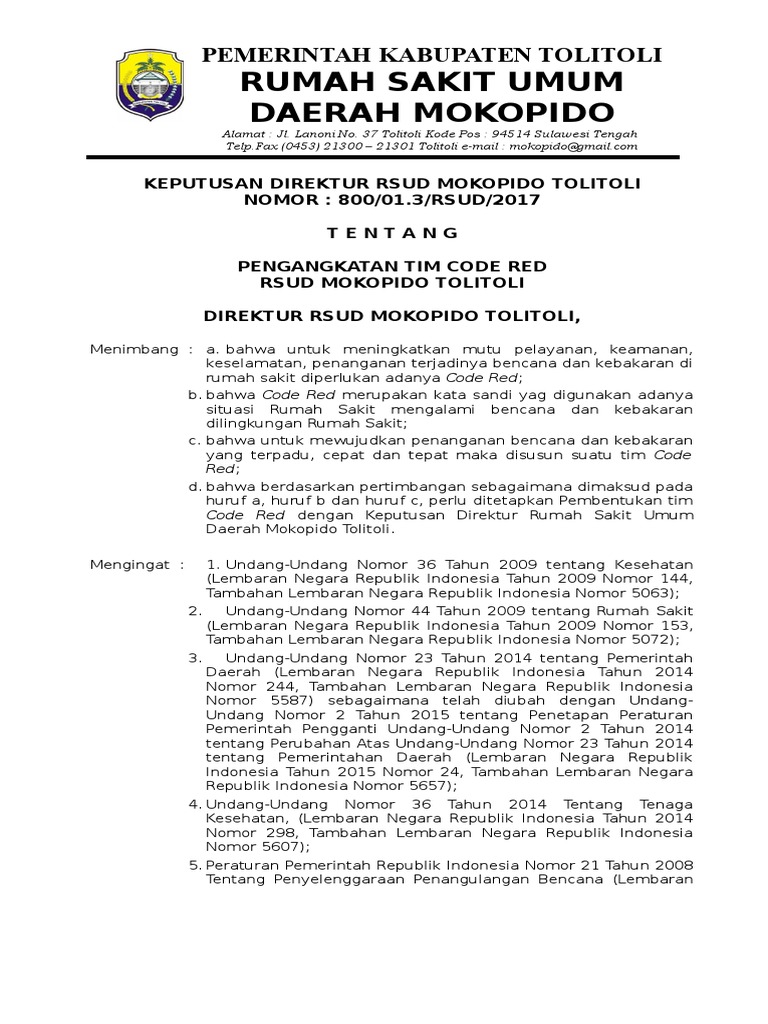 SK Ketua Code RED | PDF