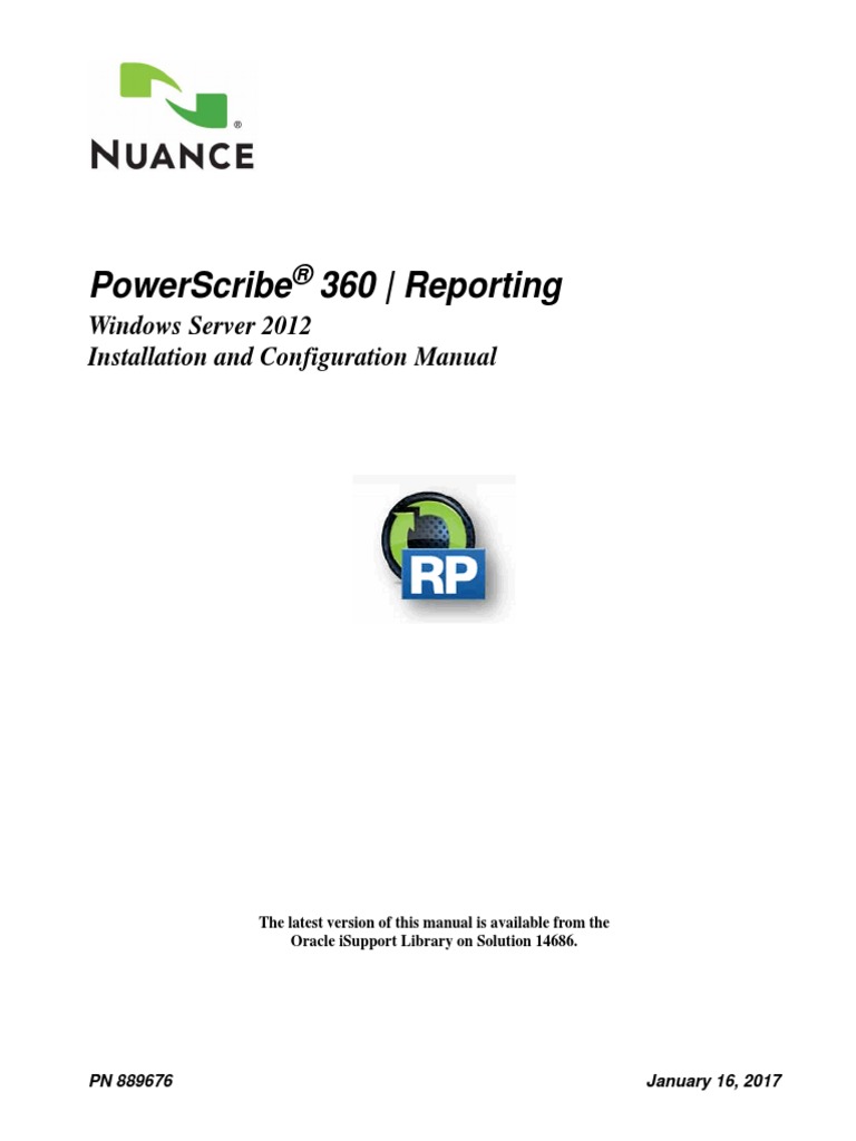 Powerscribe 360 - Reporting: Windows Server 2012 Installation and ...