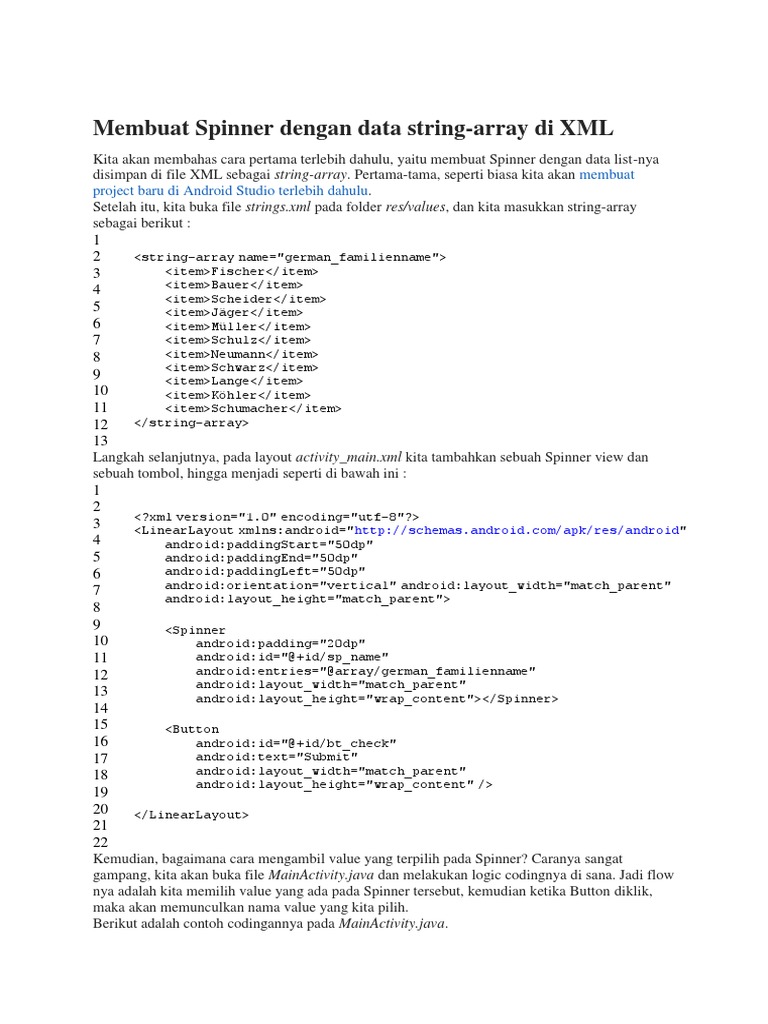 Membuat Spinner Dengan Data String | PDF | Komputer | Teknologi & Rekayasa
