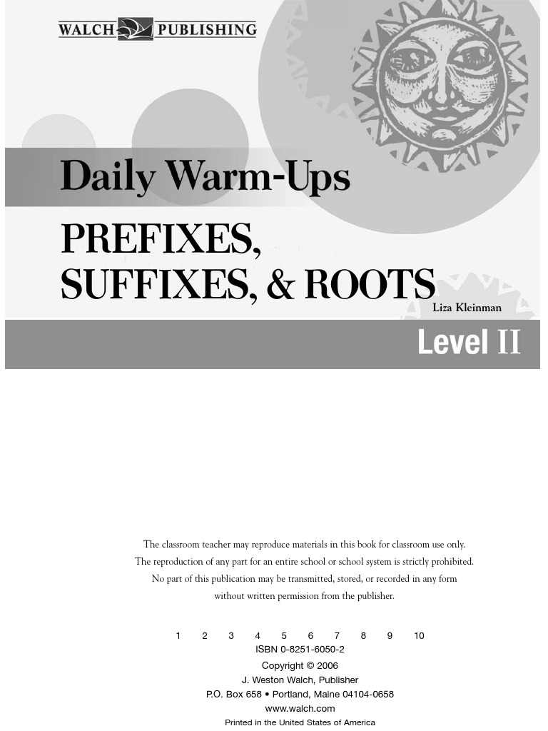 Daily Warm-Ups, Prefixes Suffixed & Roots PDF | PDF | Grammar | Linguistics
