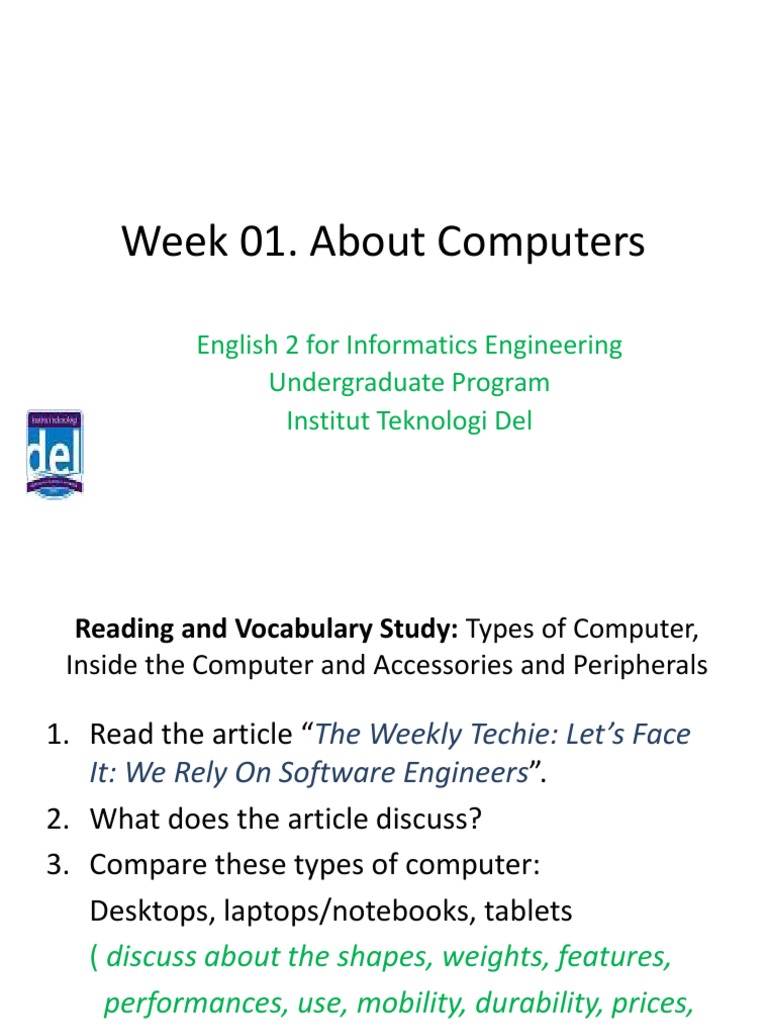 Week 01. About Computers | PDF | Desktop Computer | Laptop