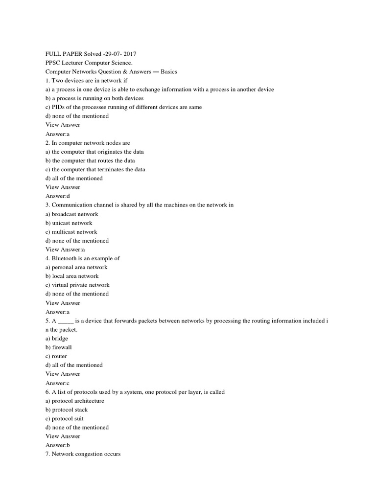 Computer Science MCQs | PDF | Scheduling (Computing) | Parsing