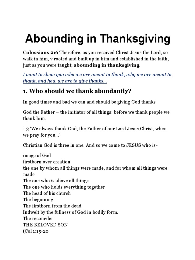 Christian Thanksgiving Guide | PDF | God The Father | Gratitude