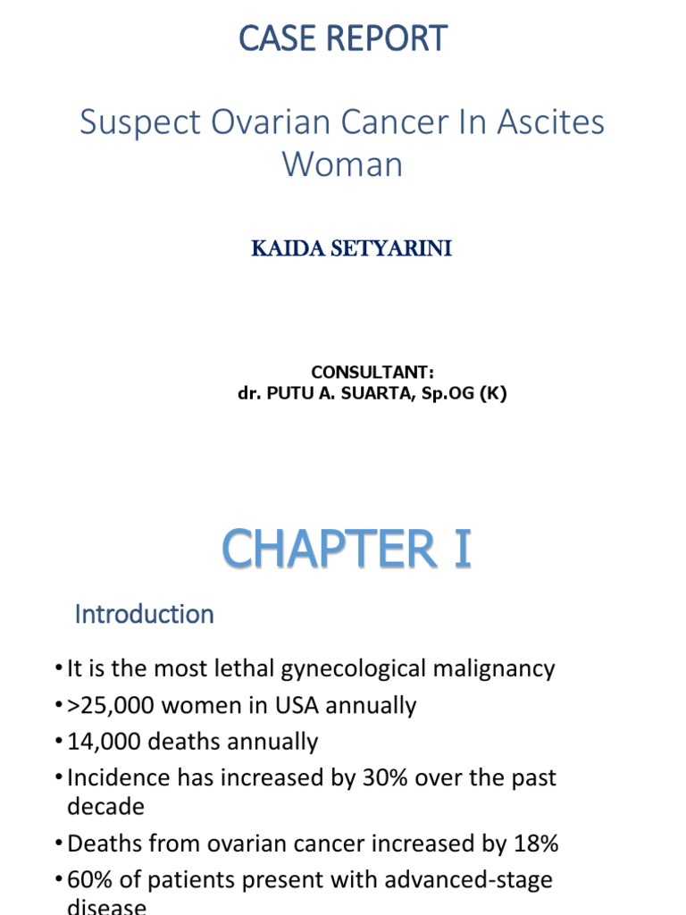 Ovarian Cancer. Case Report | PDF | Ovarian Cancer | Human Reproduction