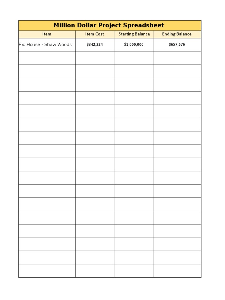 Million Dollar Project Budget Overview | PDF
