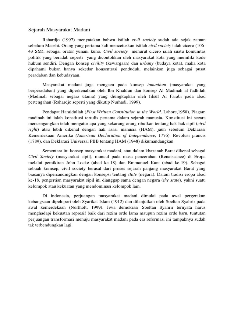 Sejarah Masyarakat Madani | PDF