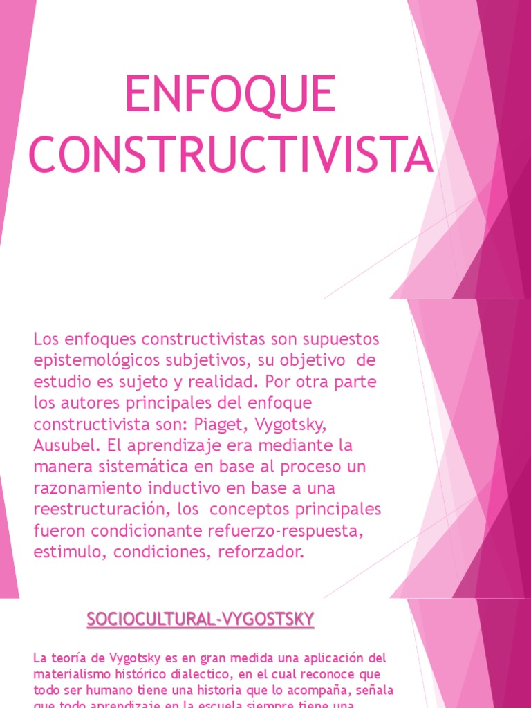 ENFOQUE CONSTRUCTIVISTA Diapositiva | PDF | Constructivismo (filosofía ...