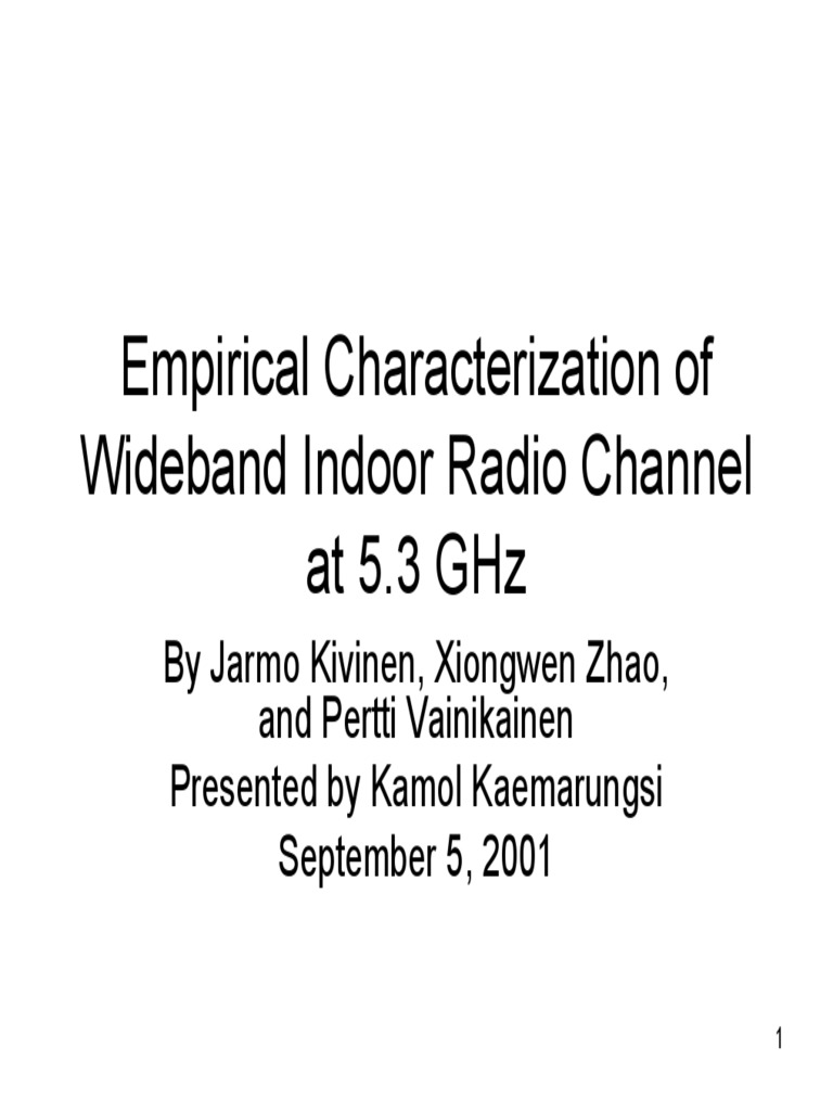 Wideband Indoor Radio Channel | PDF | Spectral Density | Antenna (Radio)