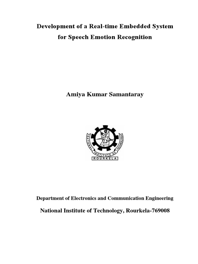 Development of A Real-Time Embedded System For Speech Emotion Recognition | Download Free PDF ...