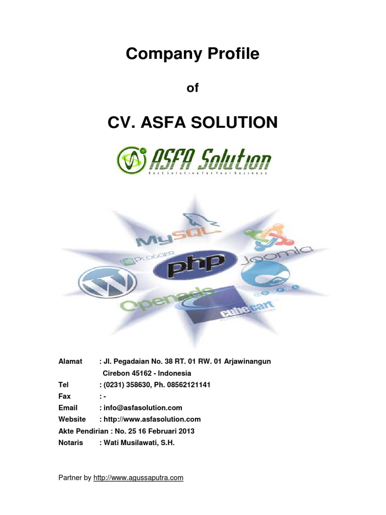 Profil Perusahaan CV. Asfa Solution | PDF