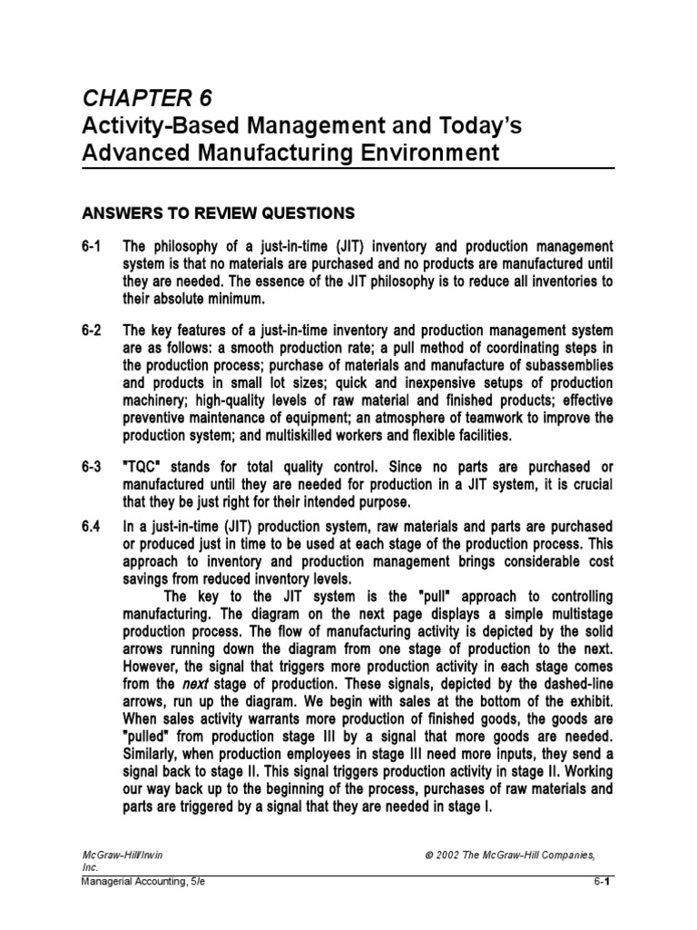 Activity-Based Management and Today's Advanced Manufacturing ...