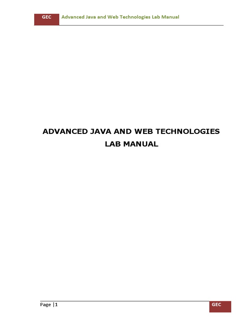 Advanced Java and Web Technologies LabManual | PDF | Http Cookie | Xml