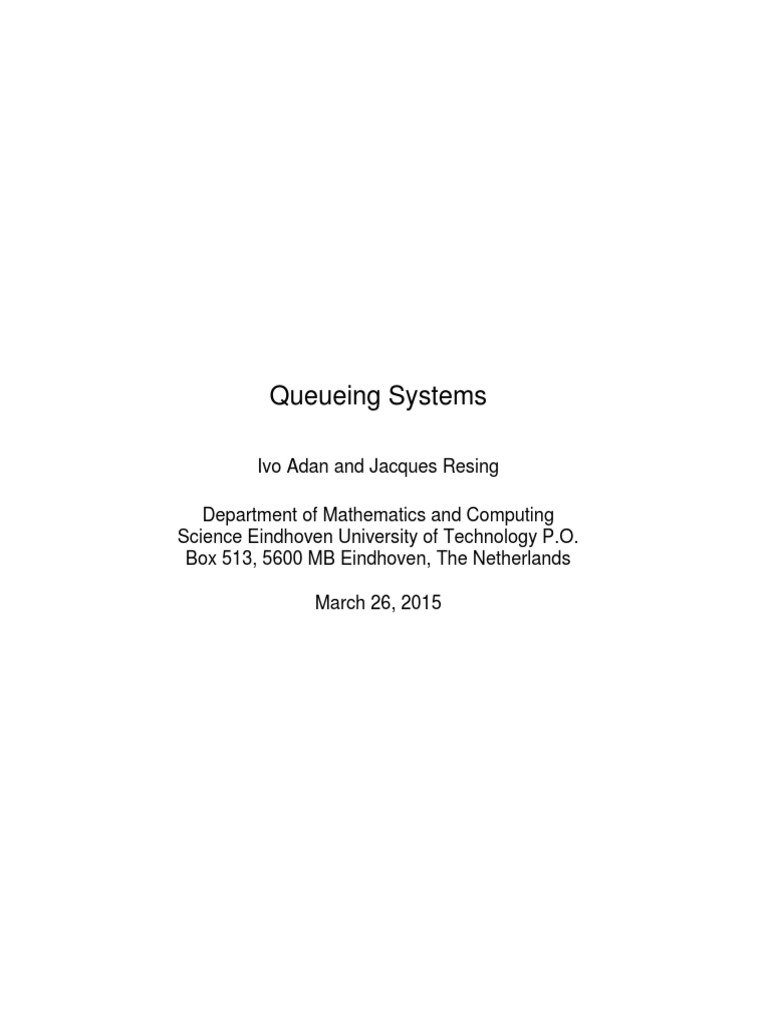 Queueing | PDF | Mean | Markov Chain