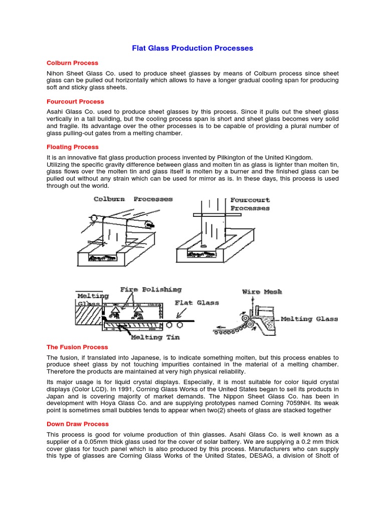 Flat Glass Production Methods Explained | PDF | Glasses | Liquid ...