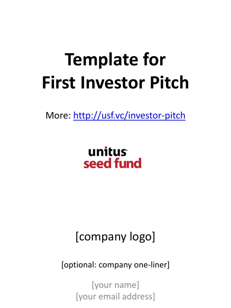 First-Time Investor Pitch Guide | PDF | Business