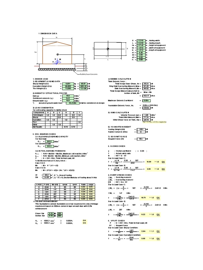 Tank Mat Foundation Design | PDF | Foundation (Engineering) | Applied ...