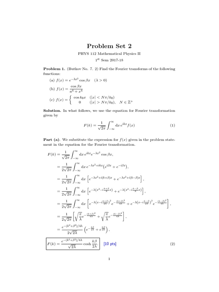 Problem Set 02 Solution | PDF | Pi | Trigonometric Functions