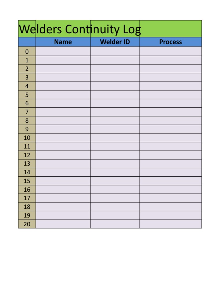 Welder Continuity Record Format | atelier-yuwa.ciao.jp