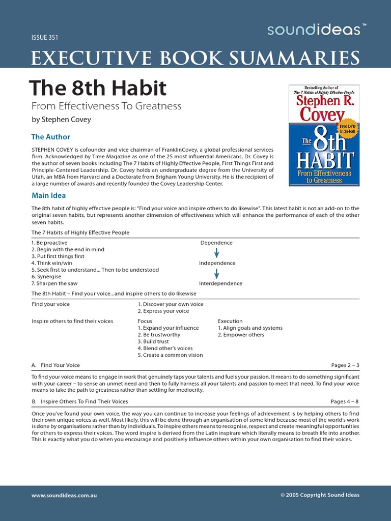 THE 8TH HABIT - STEPHEN COVEY.pdf | Conscience | Empowerment THE 8TH HABIT - STEPHEN COVEY.pdf | Conscience | Empowerment