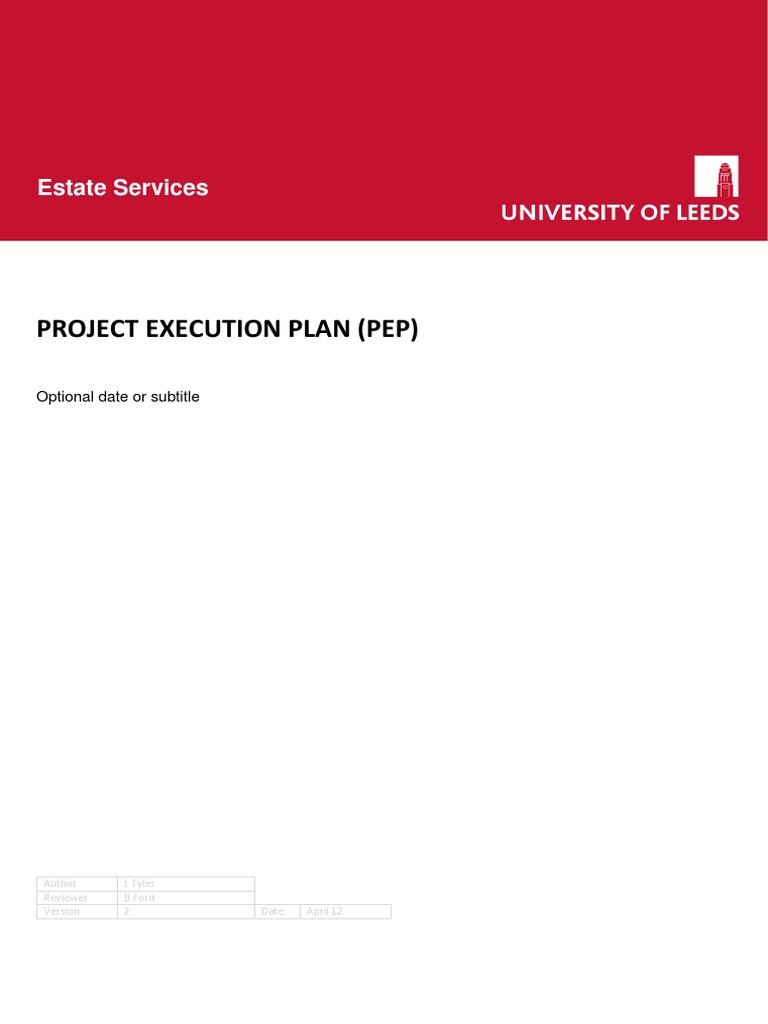 Project Execution Plan (PEP) (v2) | PDF | Risk Management | Architect