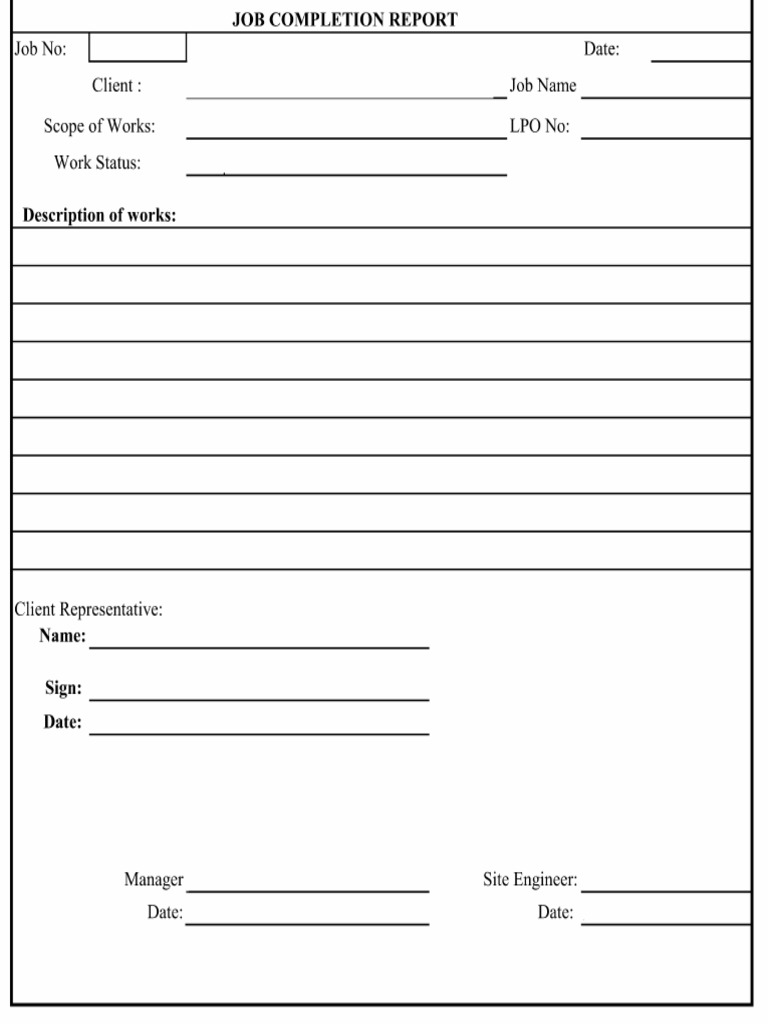 Job Completion Report PDF | PDF