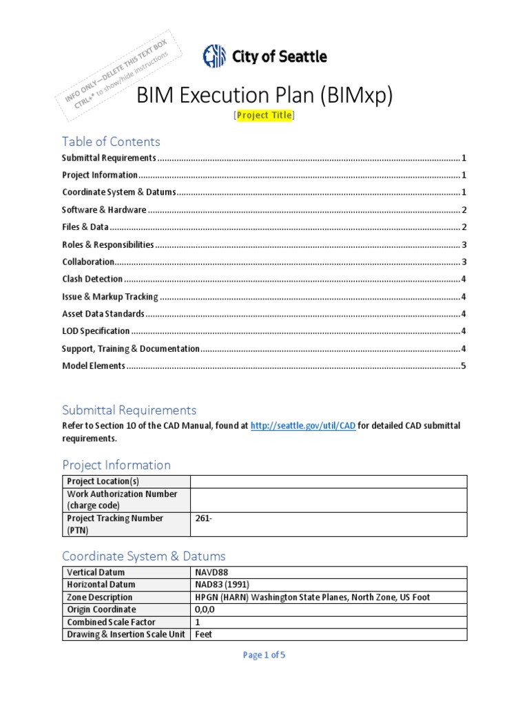 Bim Execution Plan (Bimxp) : (Project Title) | Download Free PDF ...