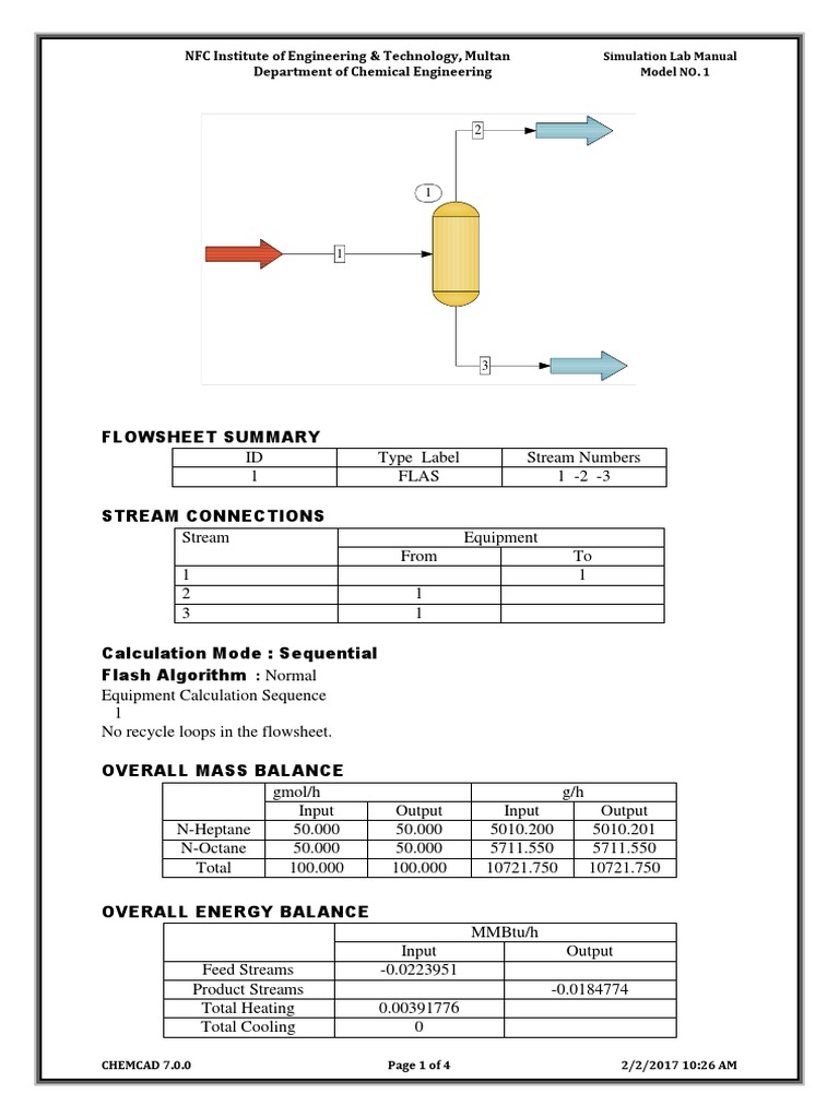 Simulation Flow Sheet Model-1 | PDF | Enthalpy | Physical Quantities
