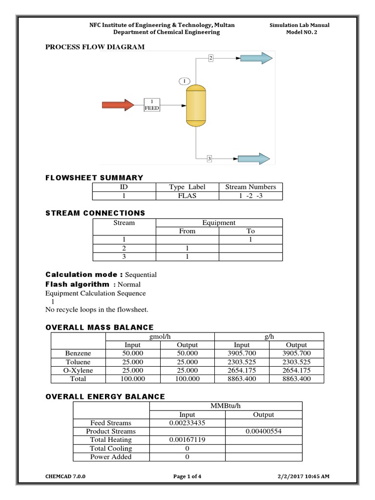 Simulation Flow Sheet Model-2 | PDF | Mole (Unit) | Heat