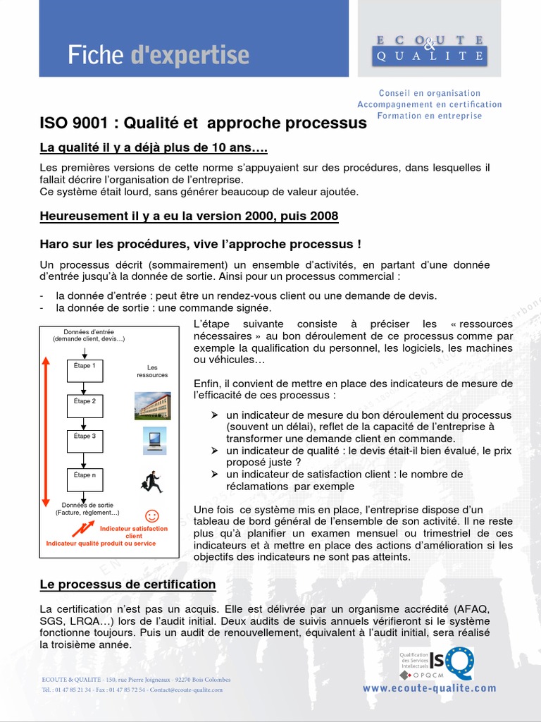 ISO 9001: Qualité Et Approche Processus | PDF | Management de la ...