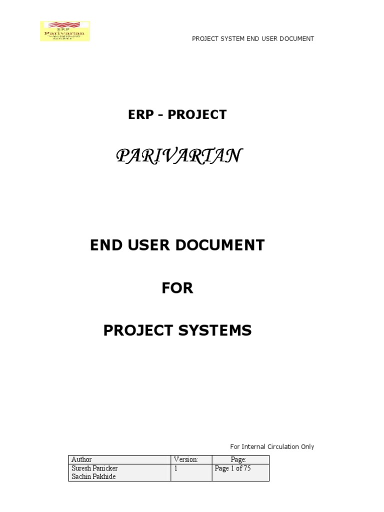 End User Document For Sap Project Systems | PDF | Business | Computing