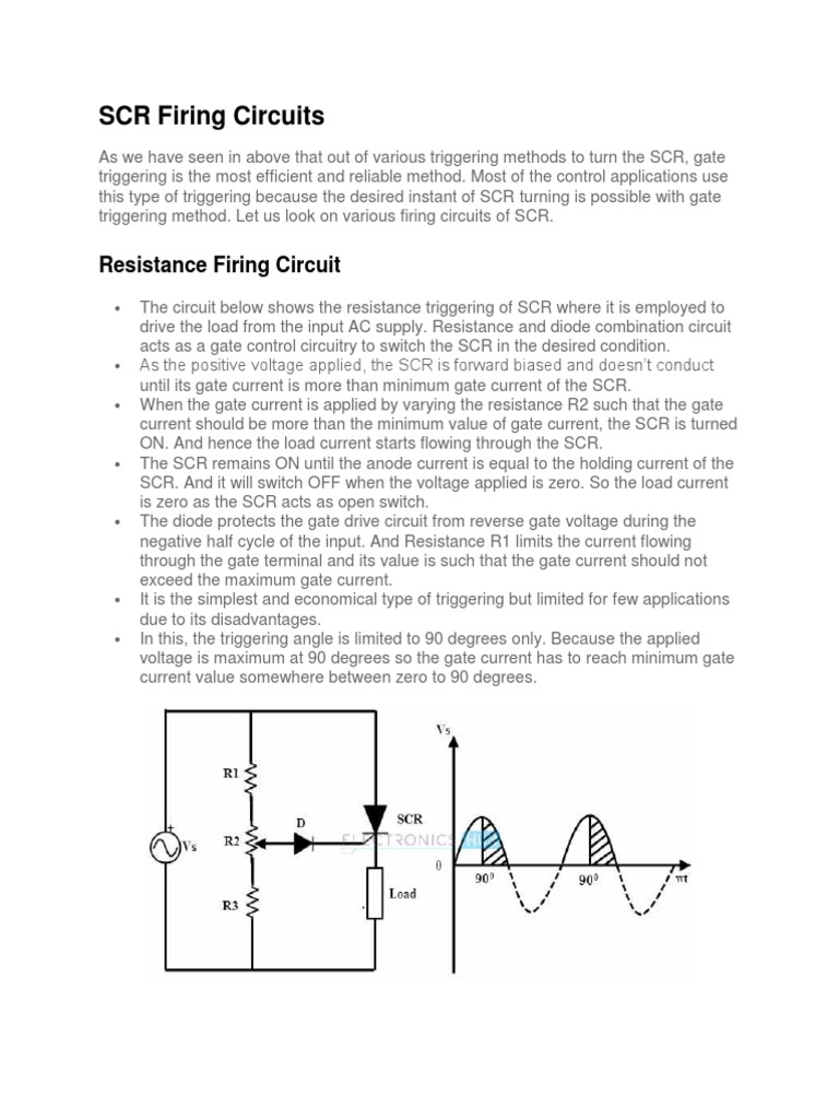 SCR Firing Circuits | PDF | Capacitor | Field Effect Transistor
