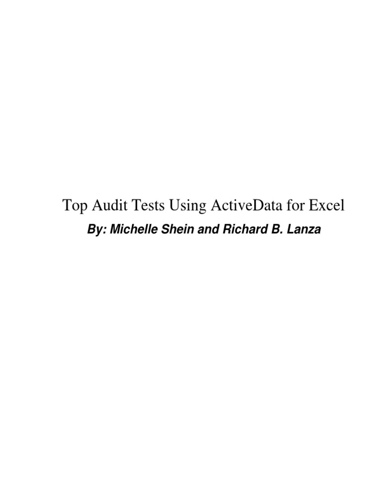 Top Audit Tests Using Active Data | PDF | Accounts Payable | Microsoft ...