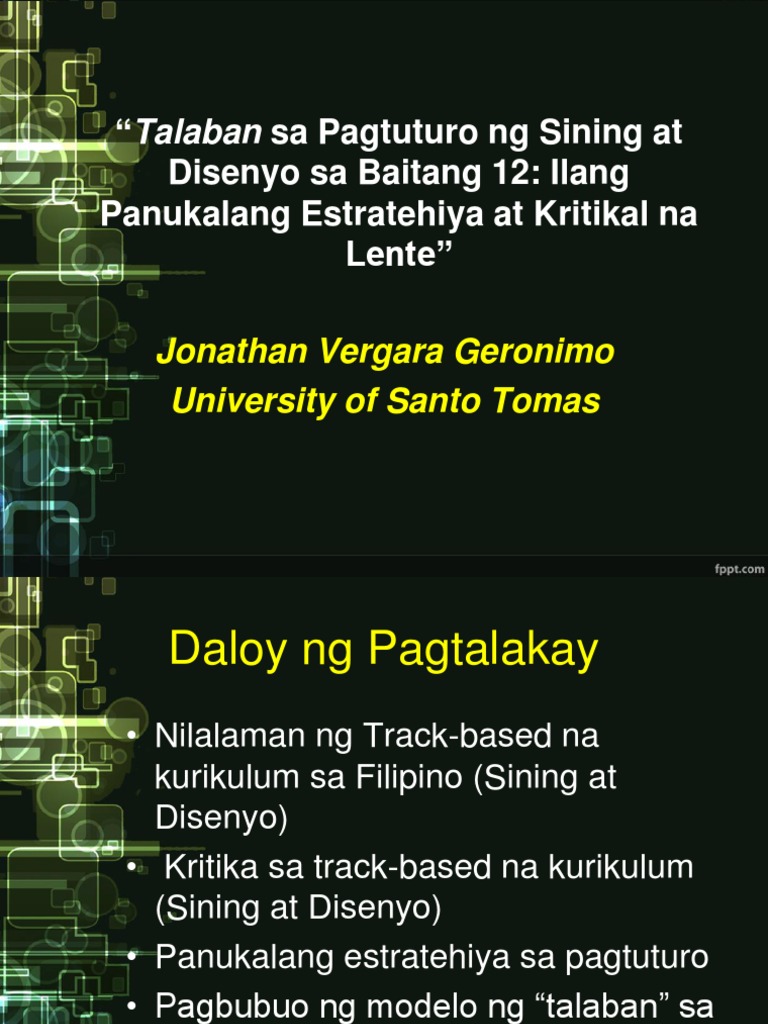 Geronimo Sining at Disenyo PSLLF Seminar | PDF