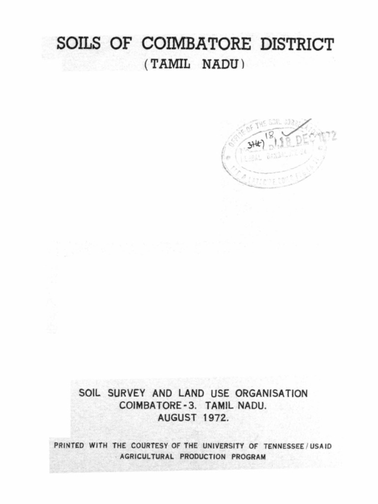 Soils of Coimbatore District: (Tamil Nadu) | PDF | Earth Sciences ...