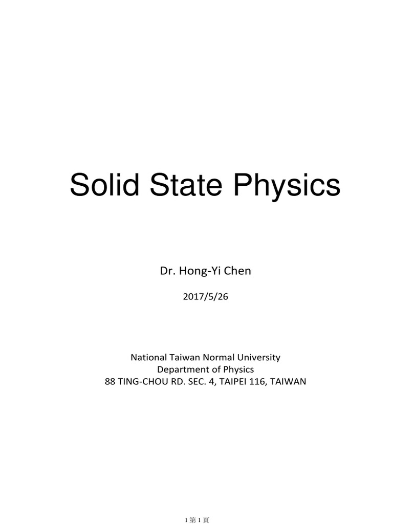 Solid State Physics | PDF | Phonon | Crystal Structure