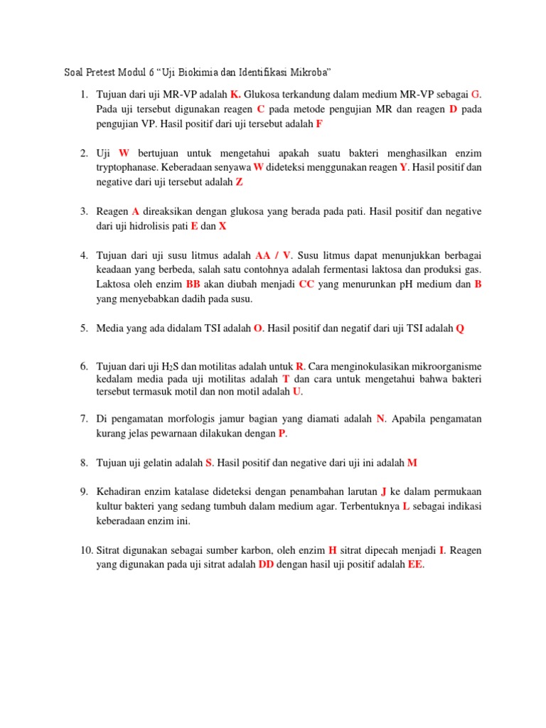 Pre-Test Modul 6 | PDF