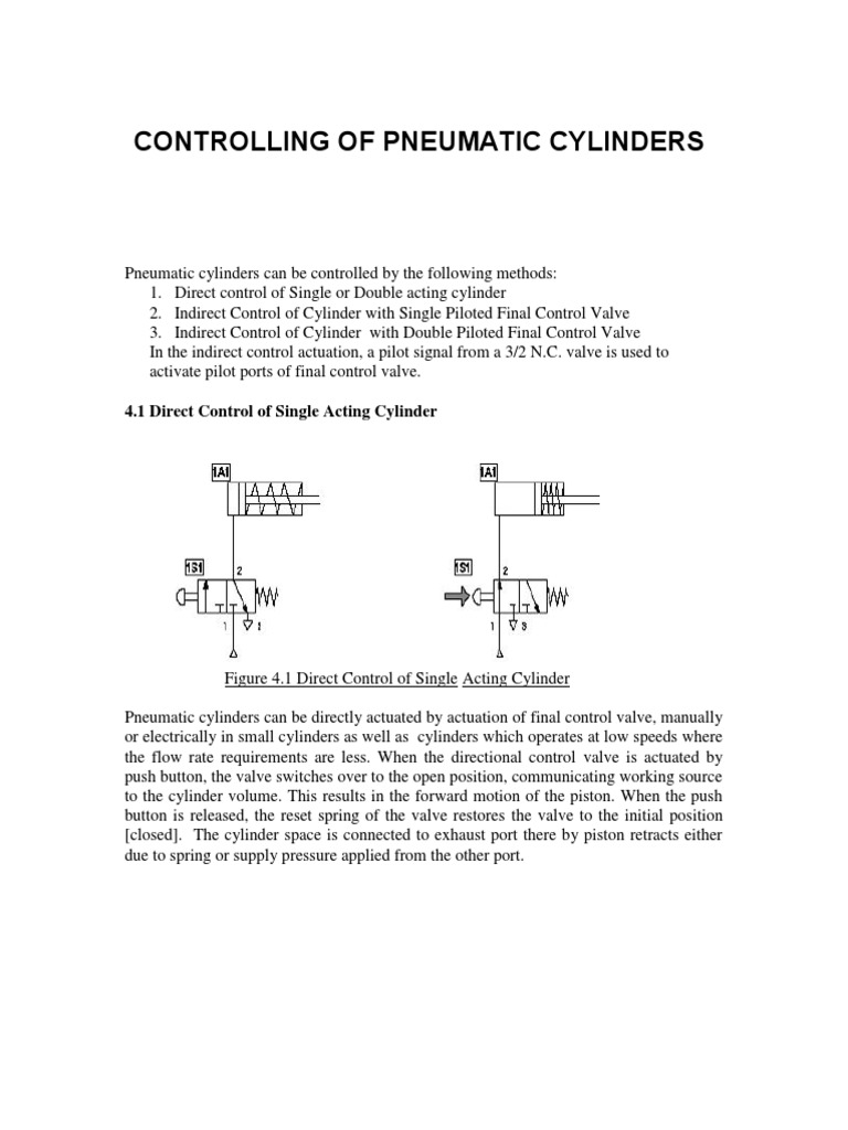 Controlling of Pneumatic Cylinders | PDF | Valve | Actuator