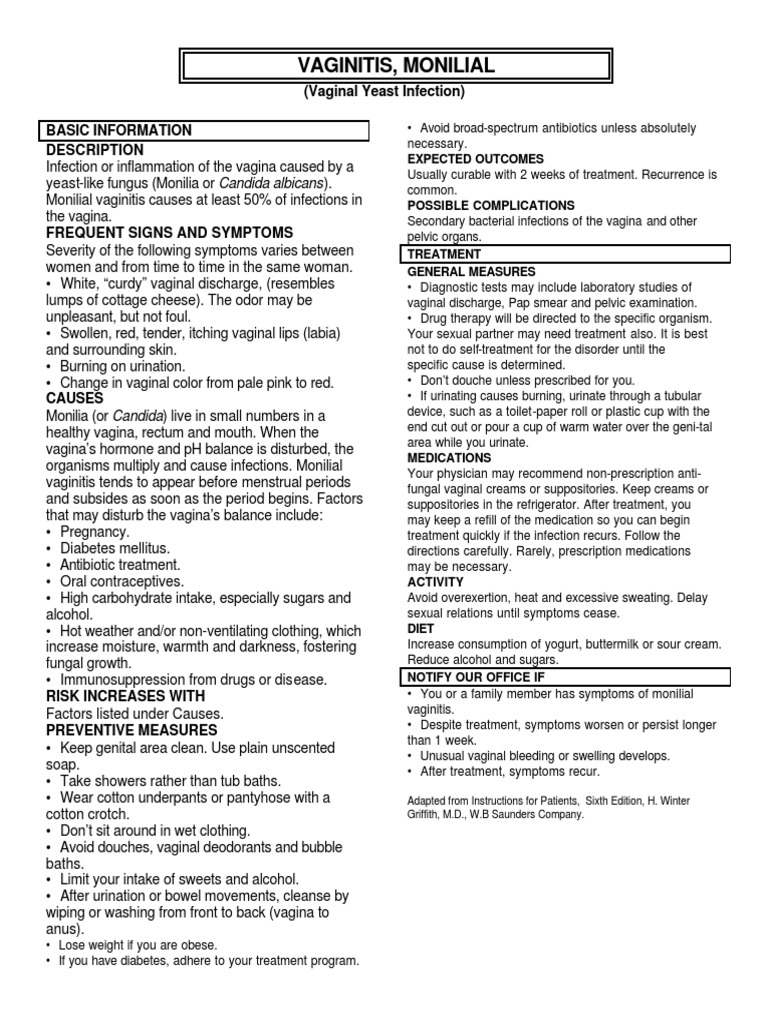 Monilial PDF | PDF | Candidiasis | Vagina