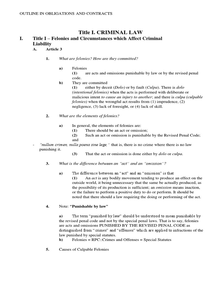 Criminal Law Notes | Crimes | Crime & Justice