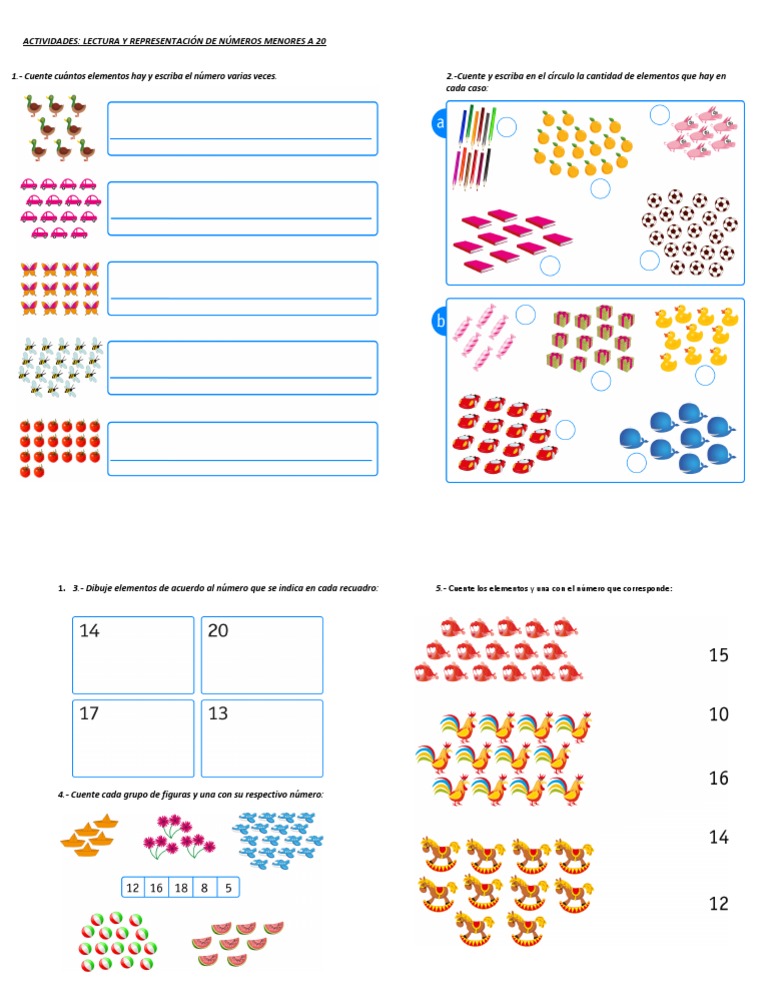 Números 0 Al 20 | PDF