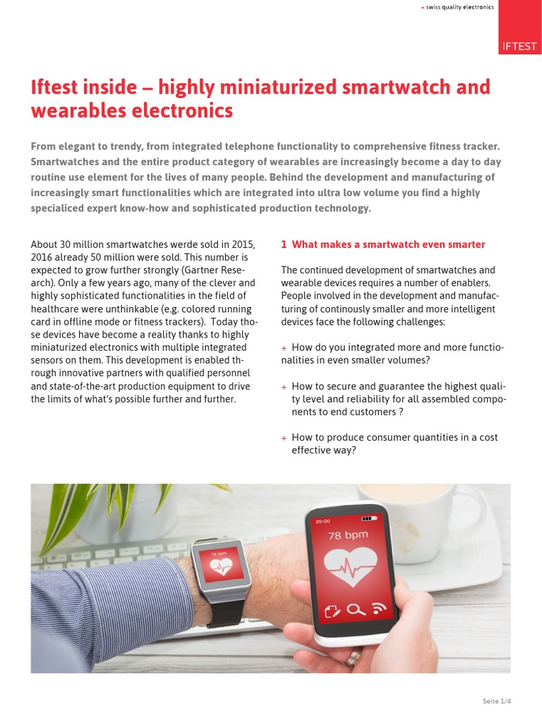 Factsheet Smartwatch en | PDF | Smartwatch | Printed Circuit Board