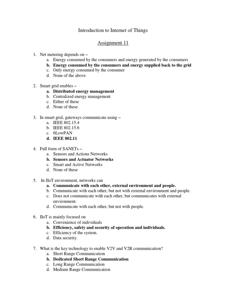 Week11 Assignment Answer | PDF