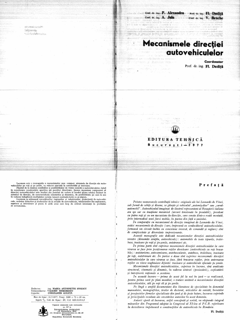 Mecanismele Directiei Autovehiculelor | PDF