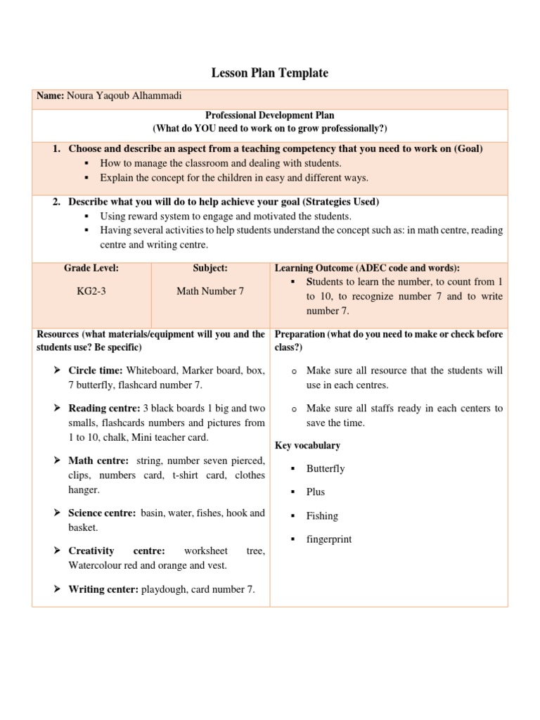 Math Number 7 | PDF | Lesson Plan | Teaching