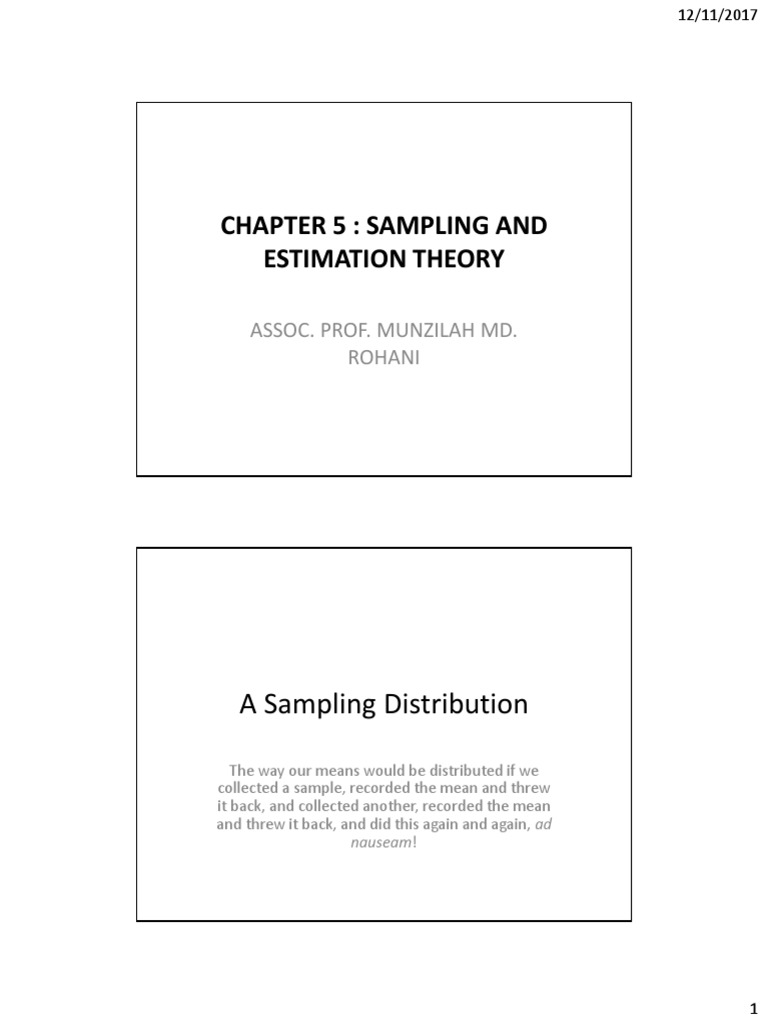 Sampling and Estimation Theory Explained | PDF | Mean | Statistics
