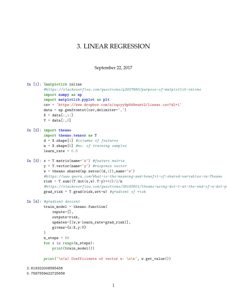 Linear Regression Matplotlib Import As Import As Pdf Errors And