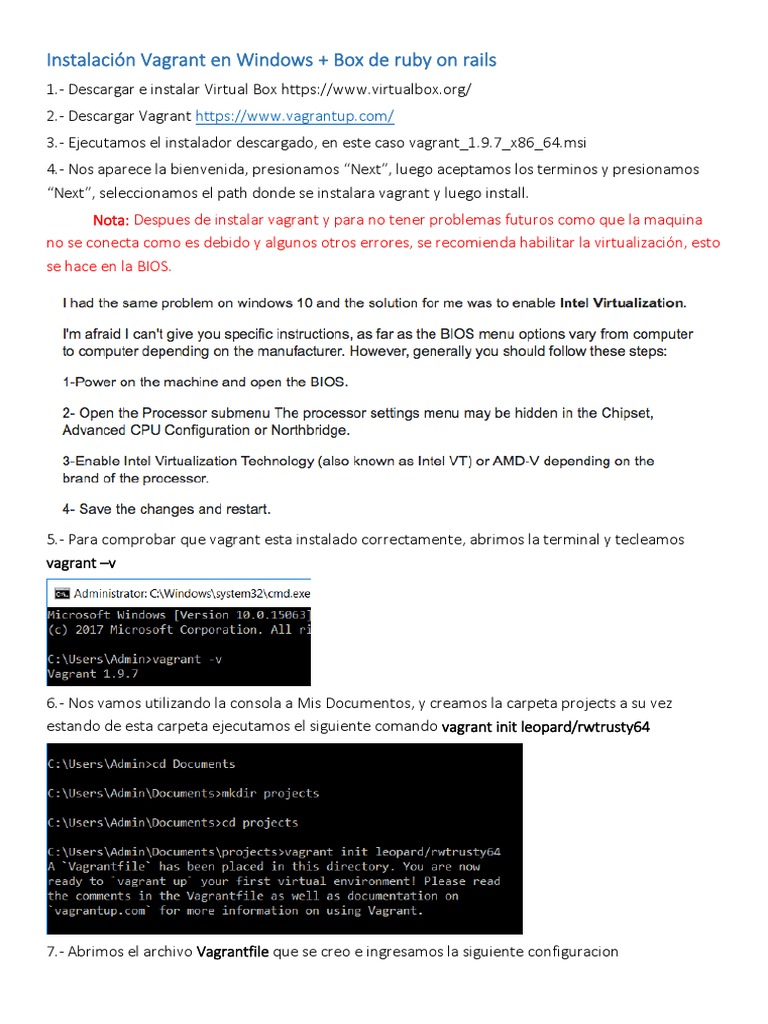 Instalación Vagrant en Windows + Rails | PDF | Informática | Software