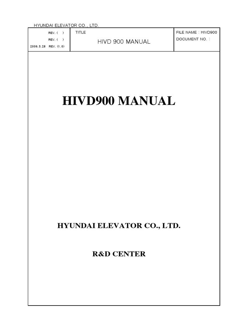 Hivd900 English | PDF | Menu (Computing) | Elevator