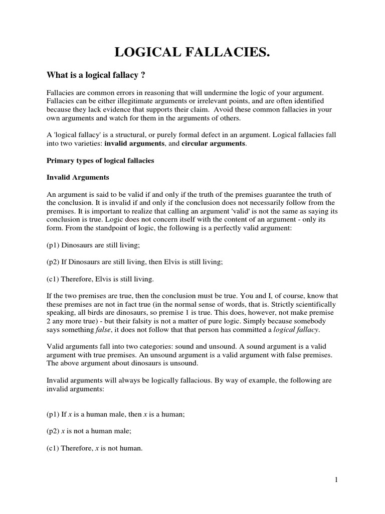 Logical Fallacies New | Download Free PDF | Argument | Fallacy