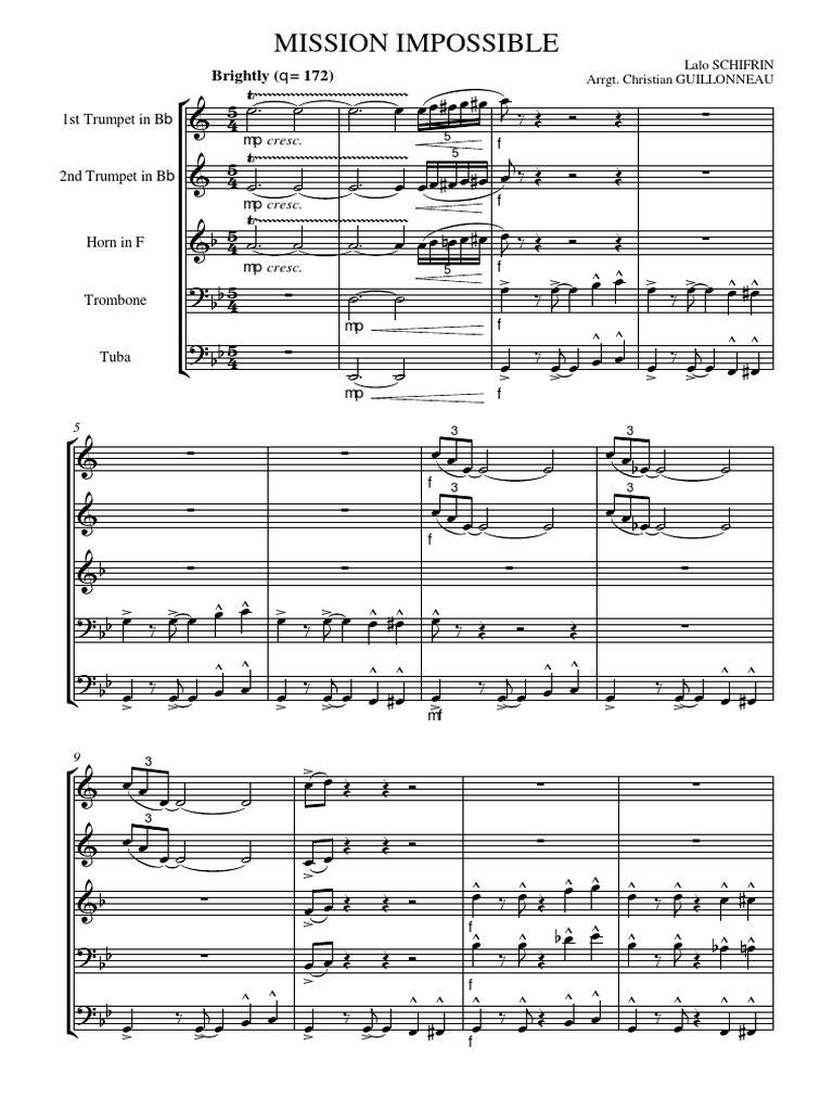 Mission Impossible Score | PDF | Music Production | Organology